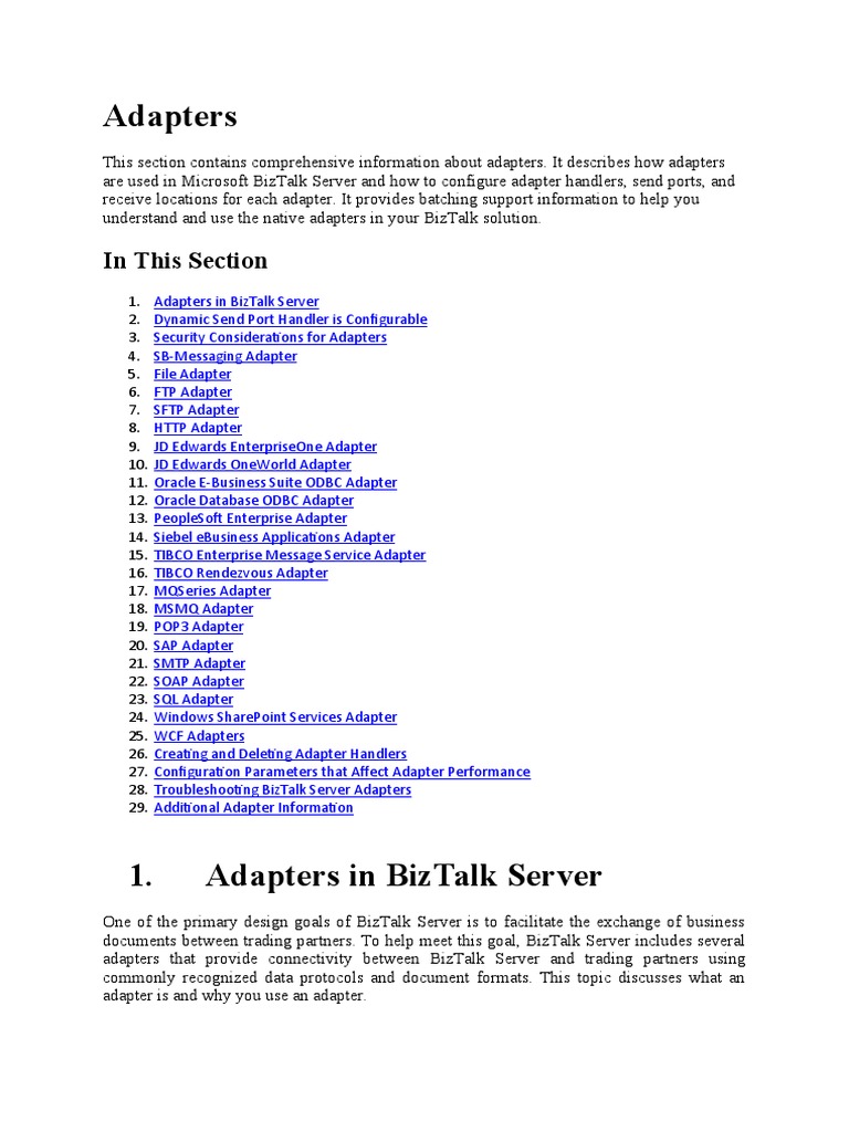 Adapters: in This Section | Download Free PDF | Internet Information ...
