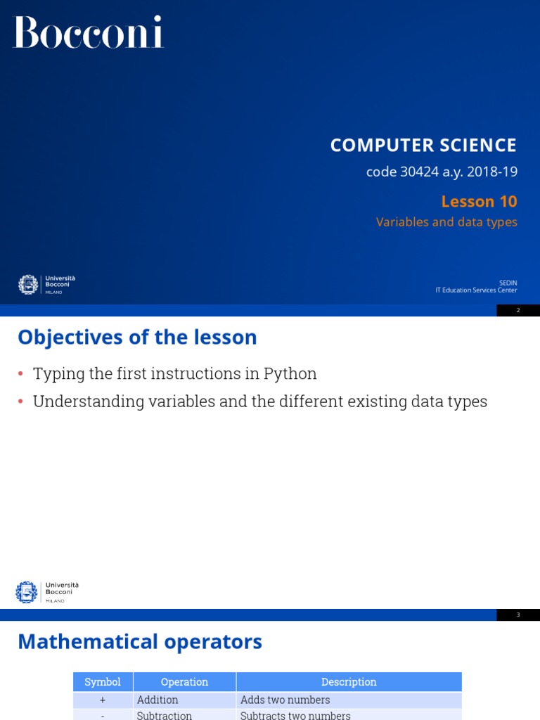 Lesson 10 Slides Pdf Data Type Variable Computer Science