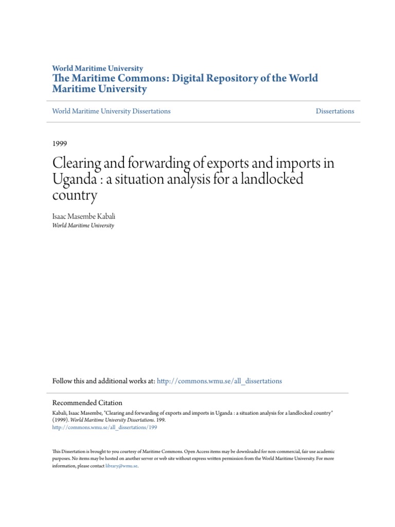 Clearing and Forwarding of Exports and Imports in Uganda - A Situ | PDF ...