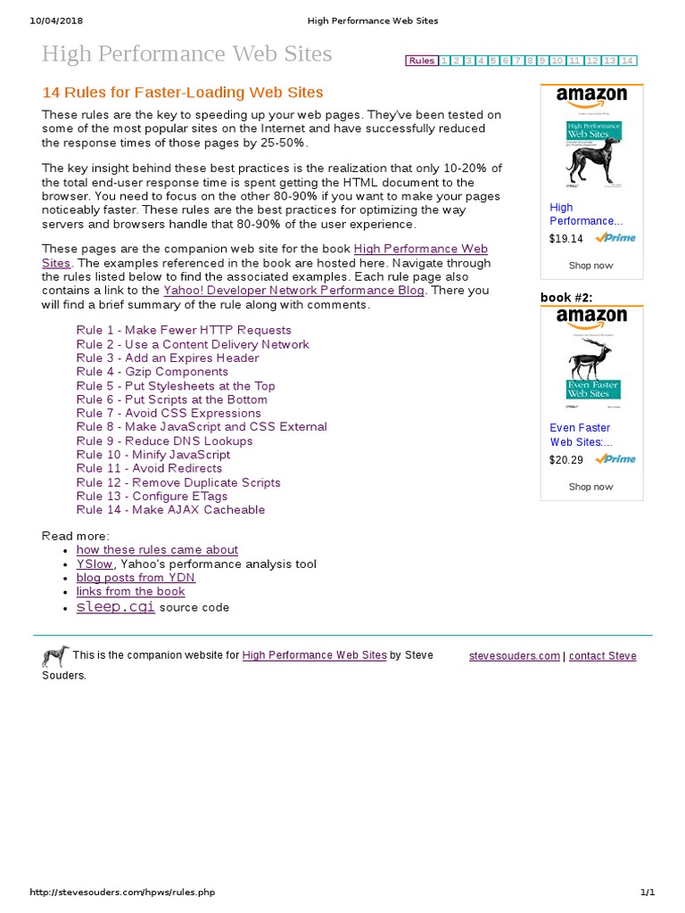 High Performance Web Sites | PDF | Websites | World Wide Web