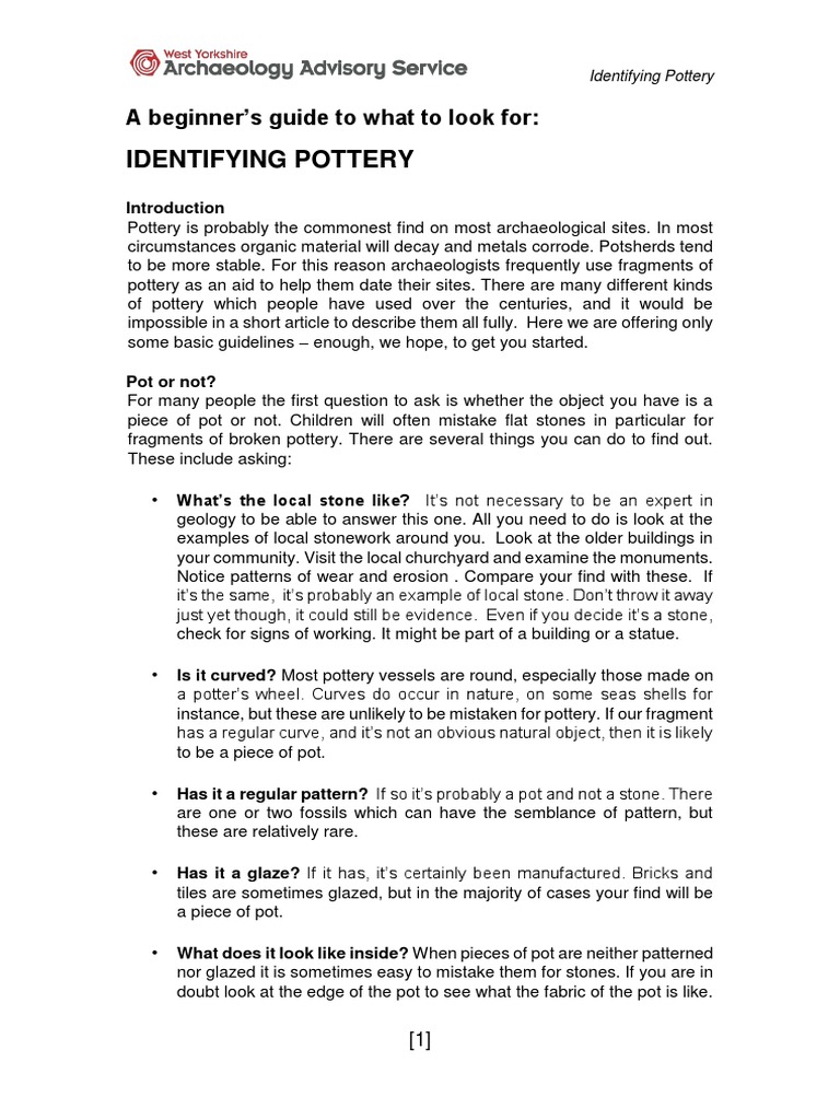 Identifying Pottery: A Beginner's Guide To What To Look For | PDF ...