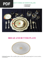 Different Types of Crockery and Their Sizes | PDF | Tableware | Cutlery