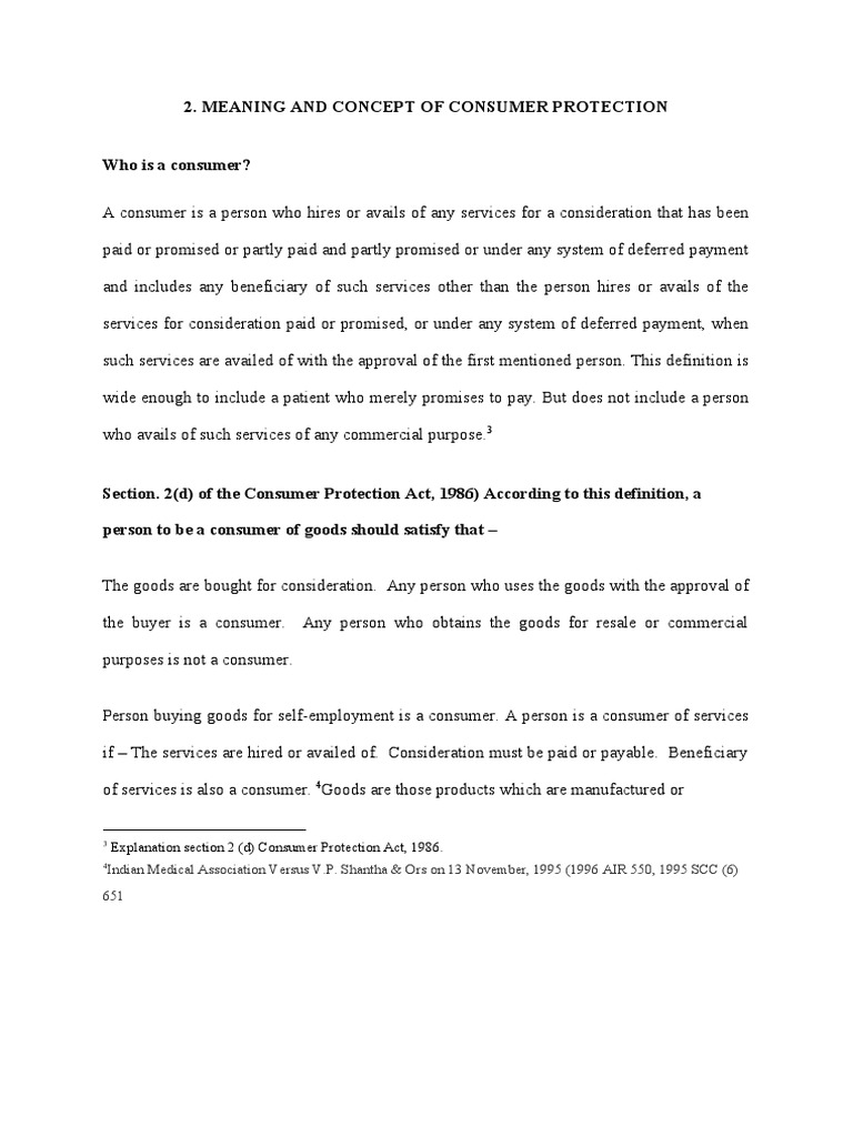 Meaning and Concept of Consumer Protection | PDF | Goods | Consumer ...