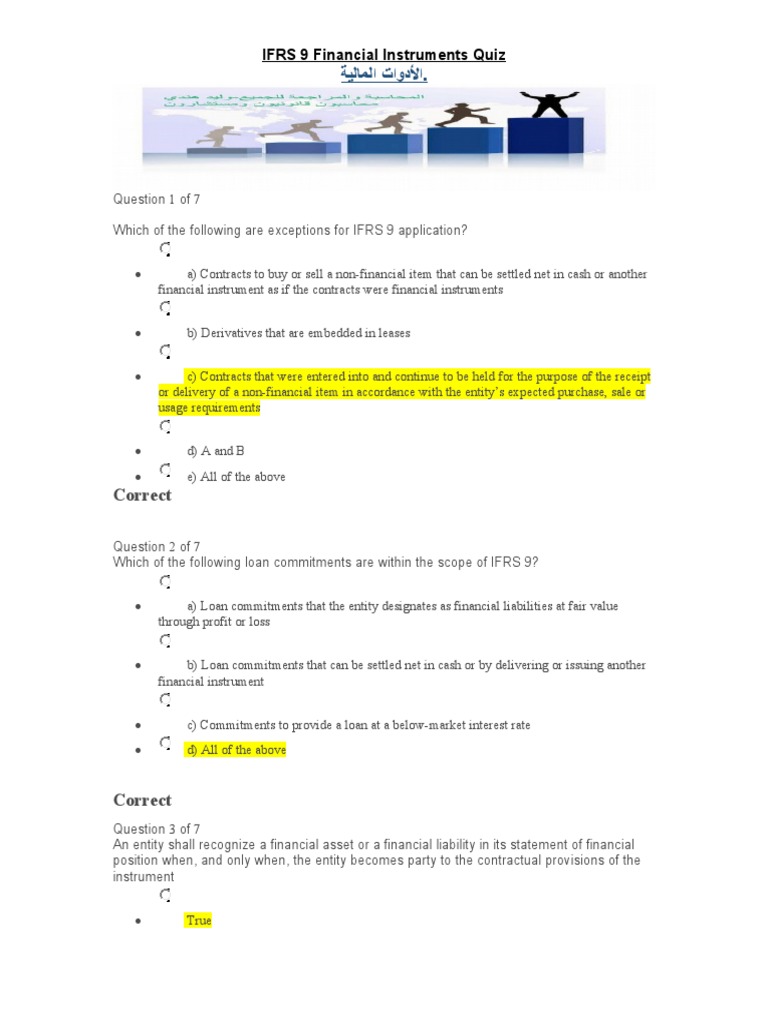 IFRS 9 Financial Instruments Quiz | PDF | Hedge (Finance ...