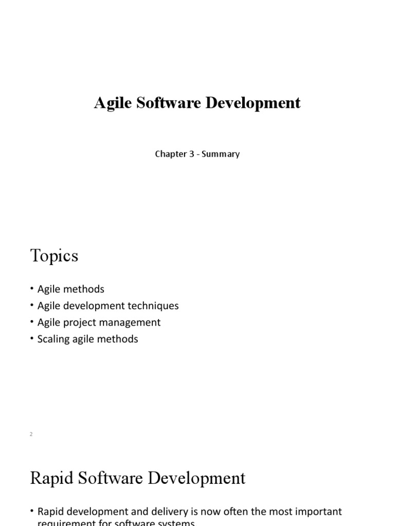 Agile Software Development: Chapter 3 - Summary | PDF | Scrum (Software Development) | Agile ...