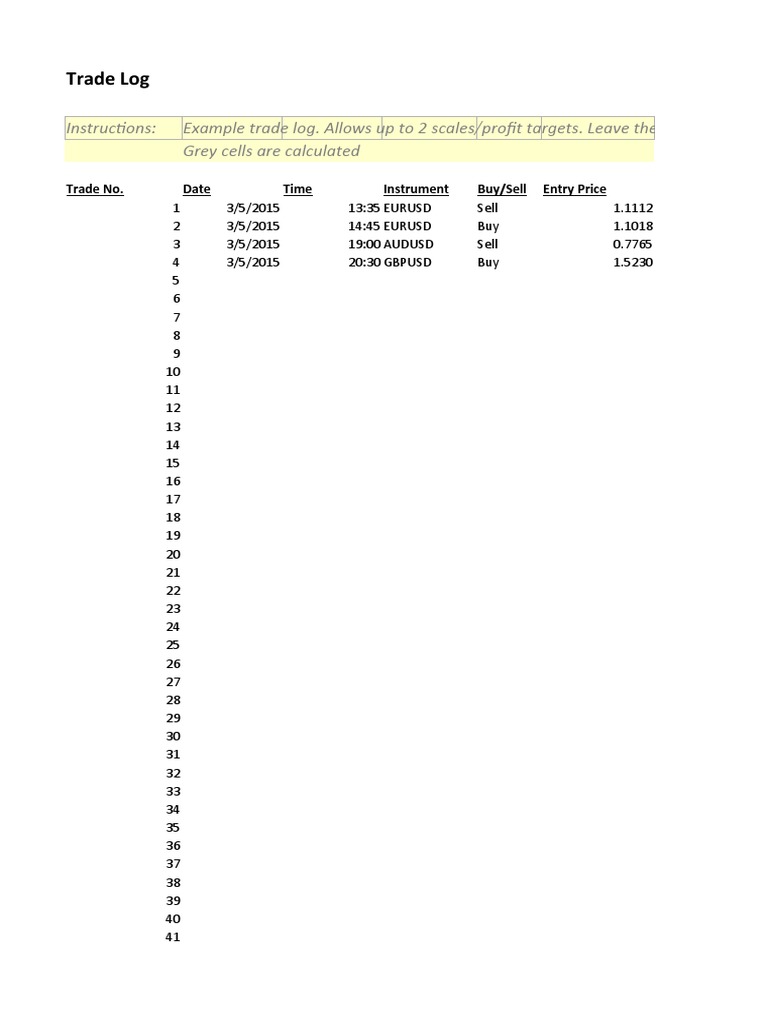 Trade Log Example | Download Free PDF | Economies | Business