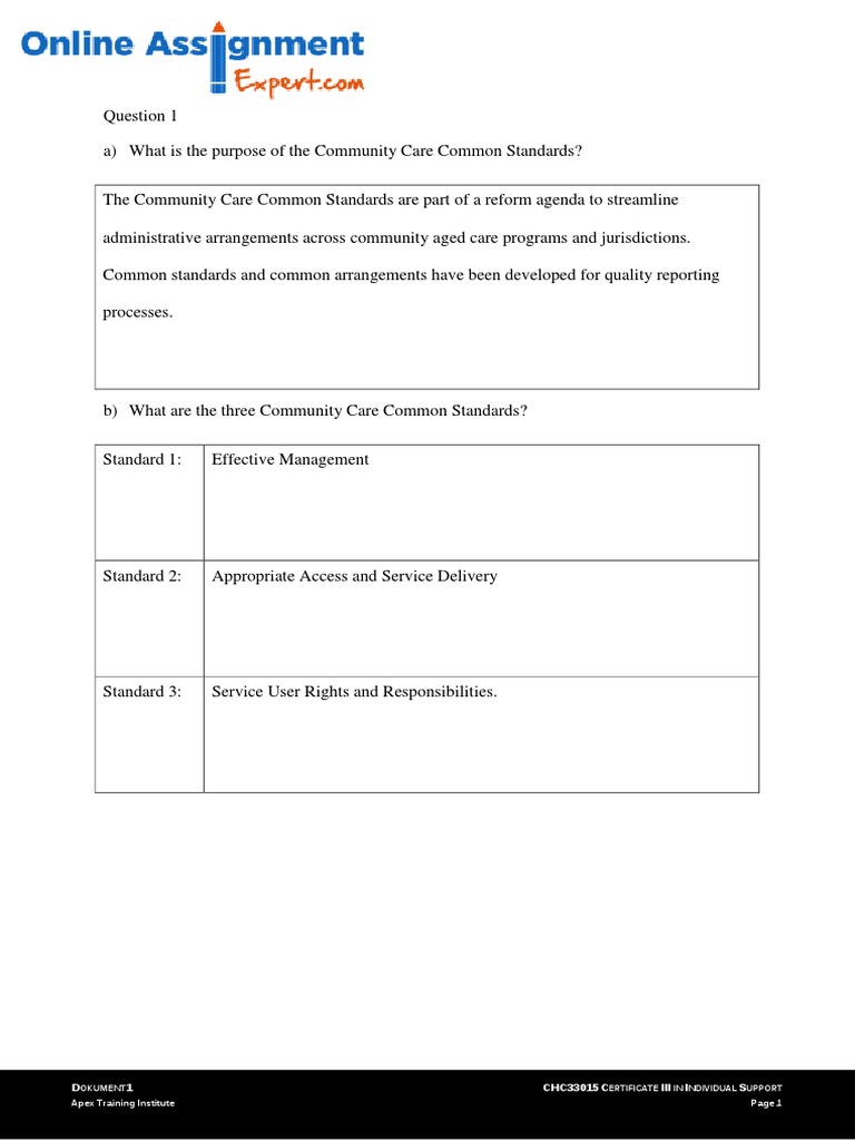 Certificate III in Individual Support Assessment Answers | PDF ...