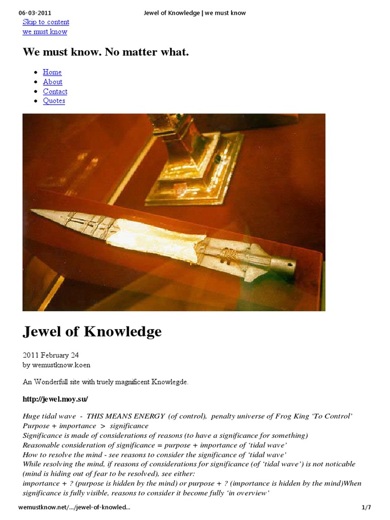 Jewel of Knowledge - We Must Know | PDF | Physics | Mechanics