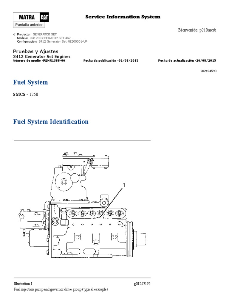 CAT 3412 Fuel System Identification | PDF | Fuel Injection | Engines
