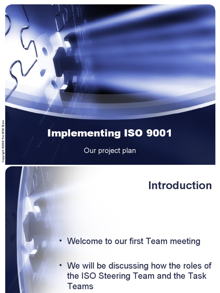 Implementing ISO 9001: Our Project Plan | PDF | Iso 9000 | Internal Audit