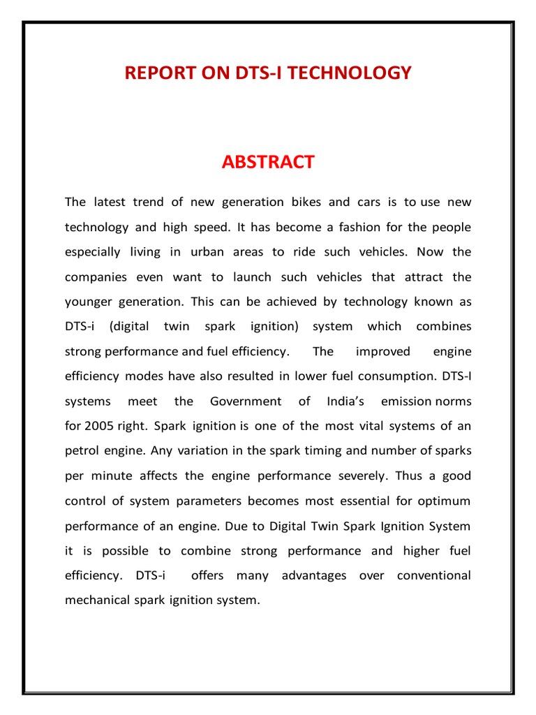 Dts-I Engine Report | PDF