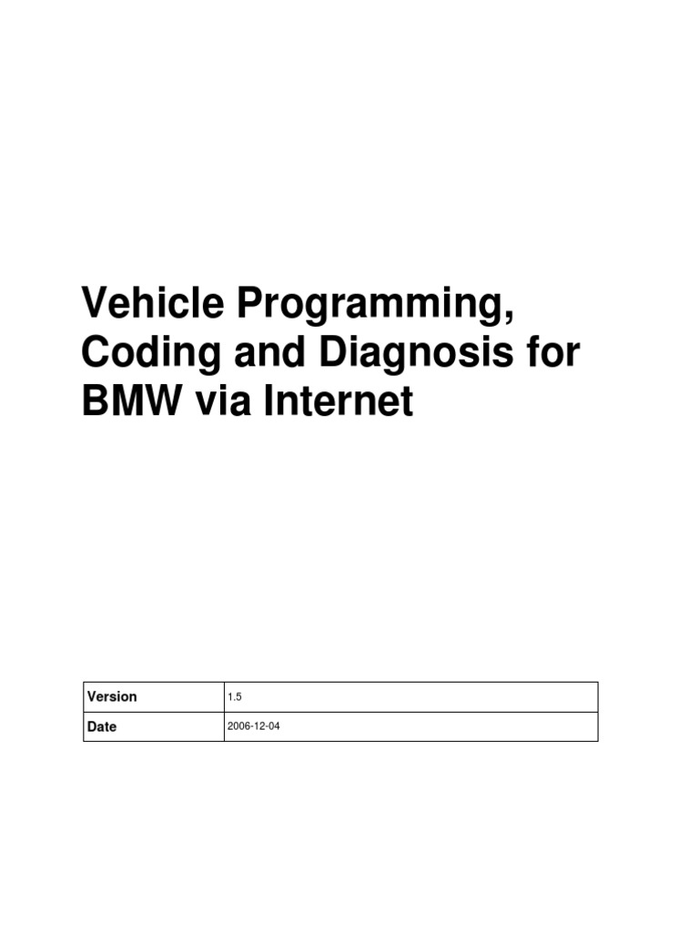 Vehicle Programming, Coding and Diagnosis For BMW Via Internet | PDF ...