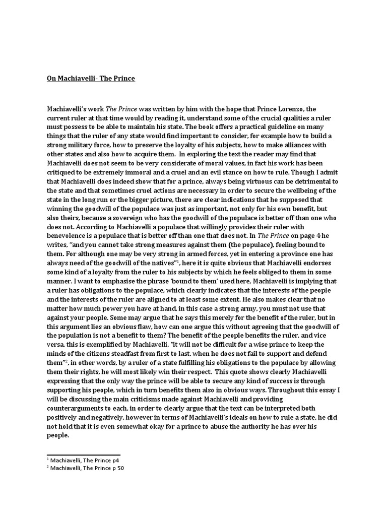 Machiavelli - The Prince | PDF | The Prince | Niccolò Machiavelli