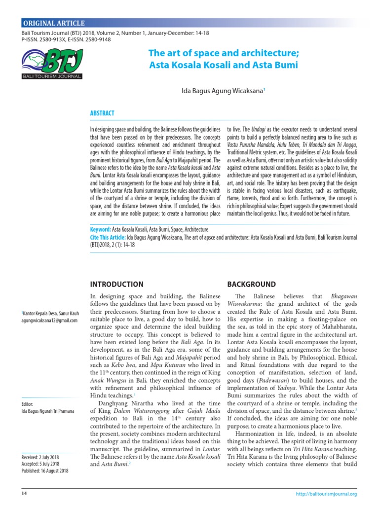 The Art of Space and Architecture Asta Kosala Kosali and Asta Bumi | PDF | Bali | Mandala