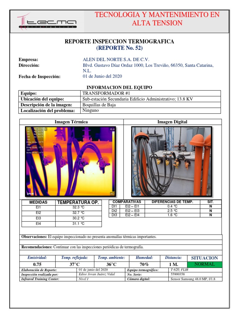 Reporte Alen Del Norte Edif Admin. Pre | PDF | Termografía | Imagen