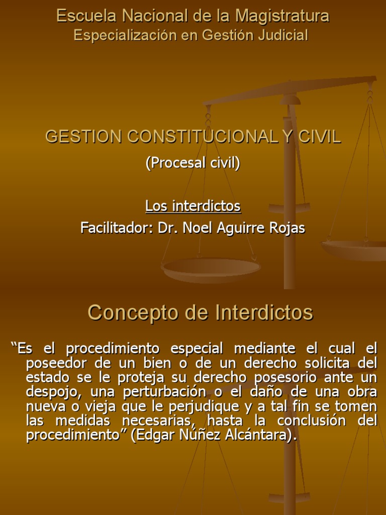 Los Interdictos | PDF | Posesión (Ley) | Sentencia (ley)
