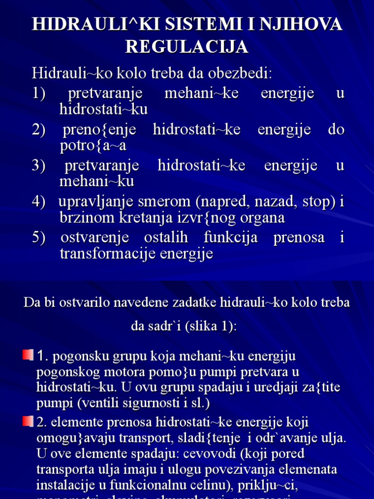 9.1 Hidraulika (Vrste Kola) | PDF