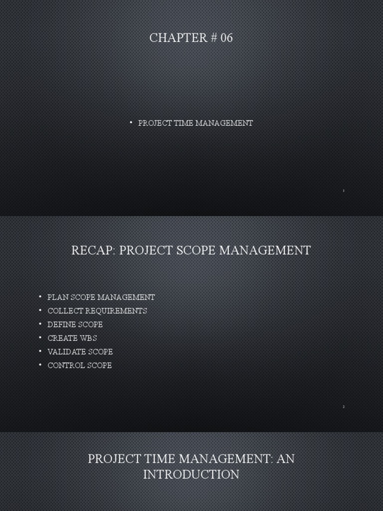 Chapter # 06: - Project Time Management | PDF | Project Management | Systems Science