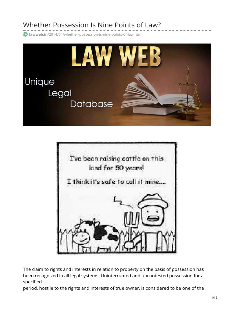 Lawweb - In-Whether Possession Is Nine Points of Law | Download Free ...
