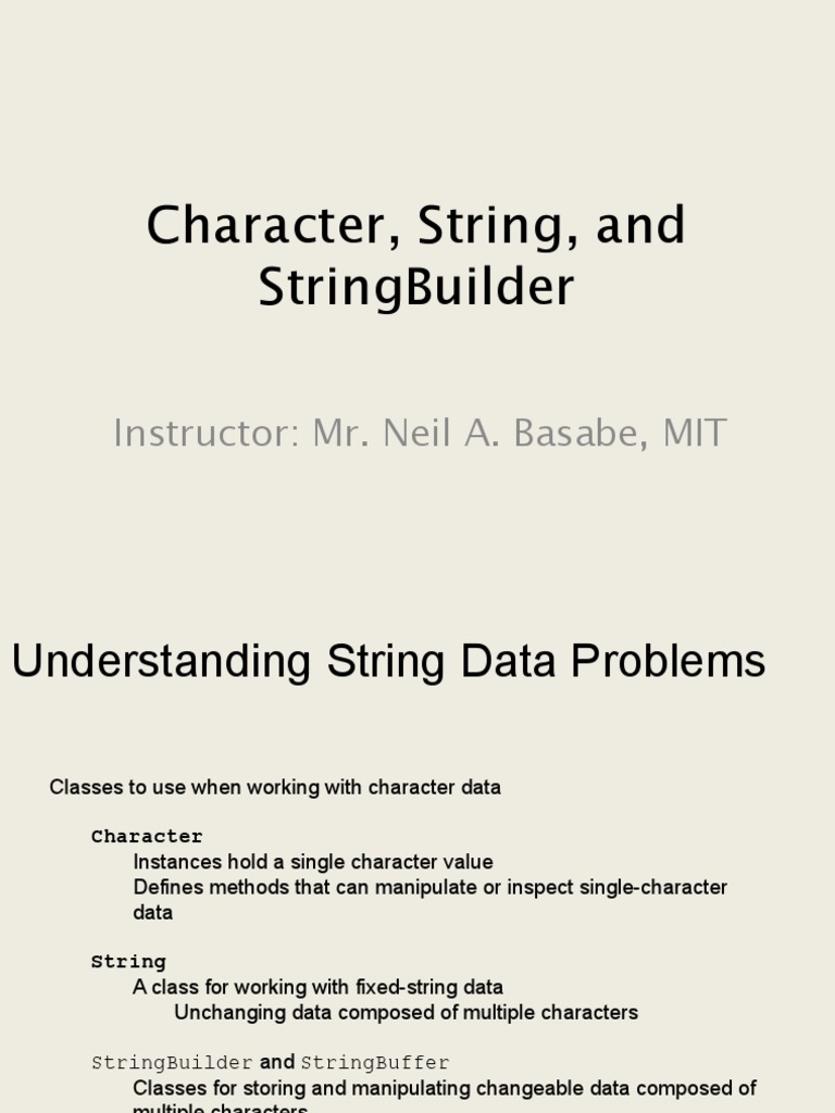 Characters Strings And Stringbuilder Pdf String Computer Science Constructor Object