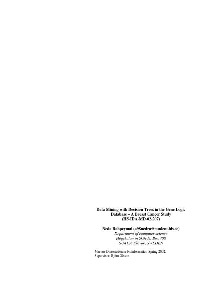 Cancer Using Decision Tree | PDF | P53 | Cancer