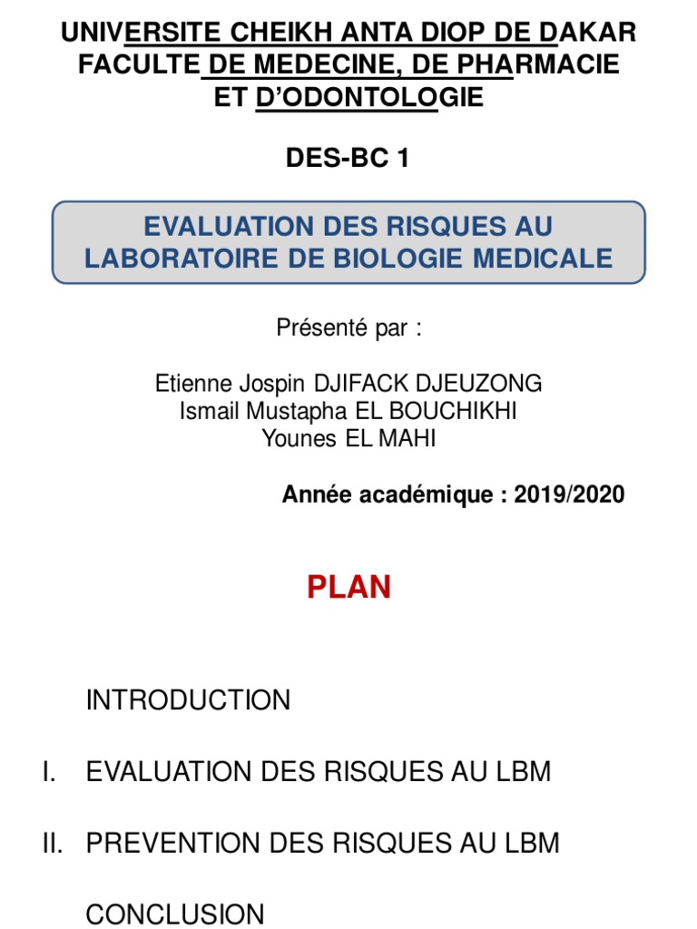 Evaluation Des Risques | PDF | Laboratoire de biologie médicale | Évaluation des risques