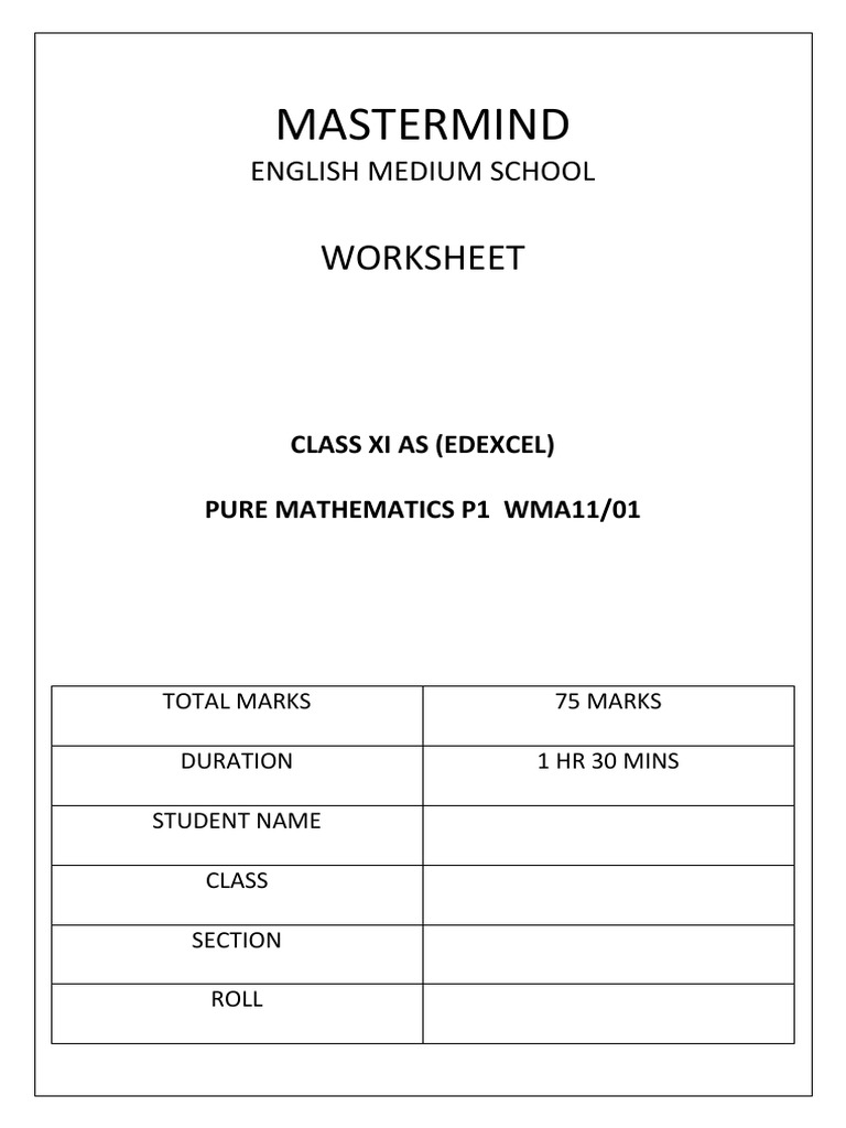 Mastermind: Worksheet | PDF
