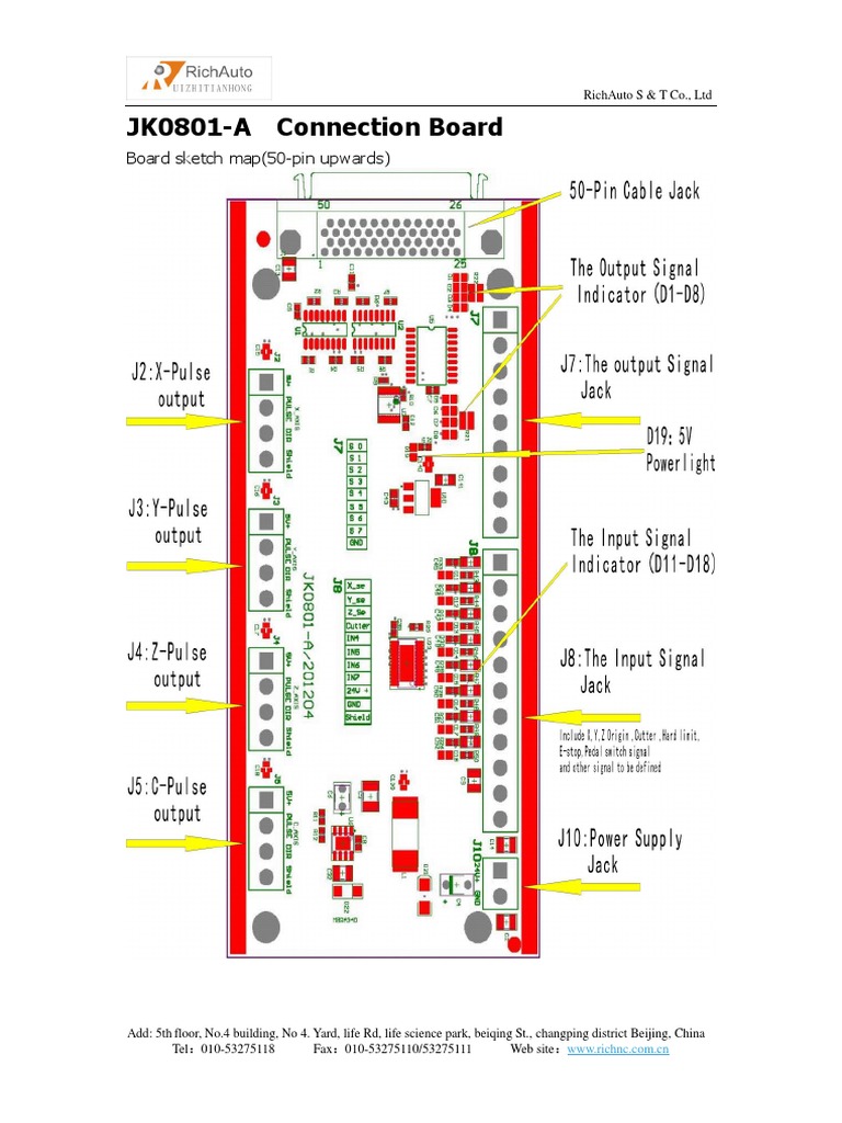JK0801-A Connection Board: Board Sketch Map (50-Pin Upwards) | PDF ...