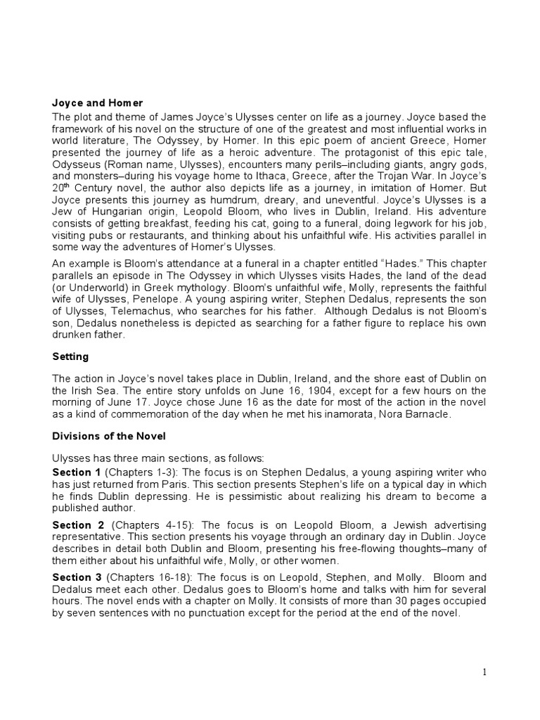 Ulysses Summary | PDF | Ulysses (Novel) | Odysseus