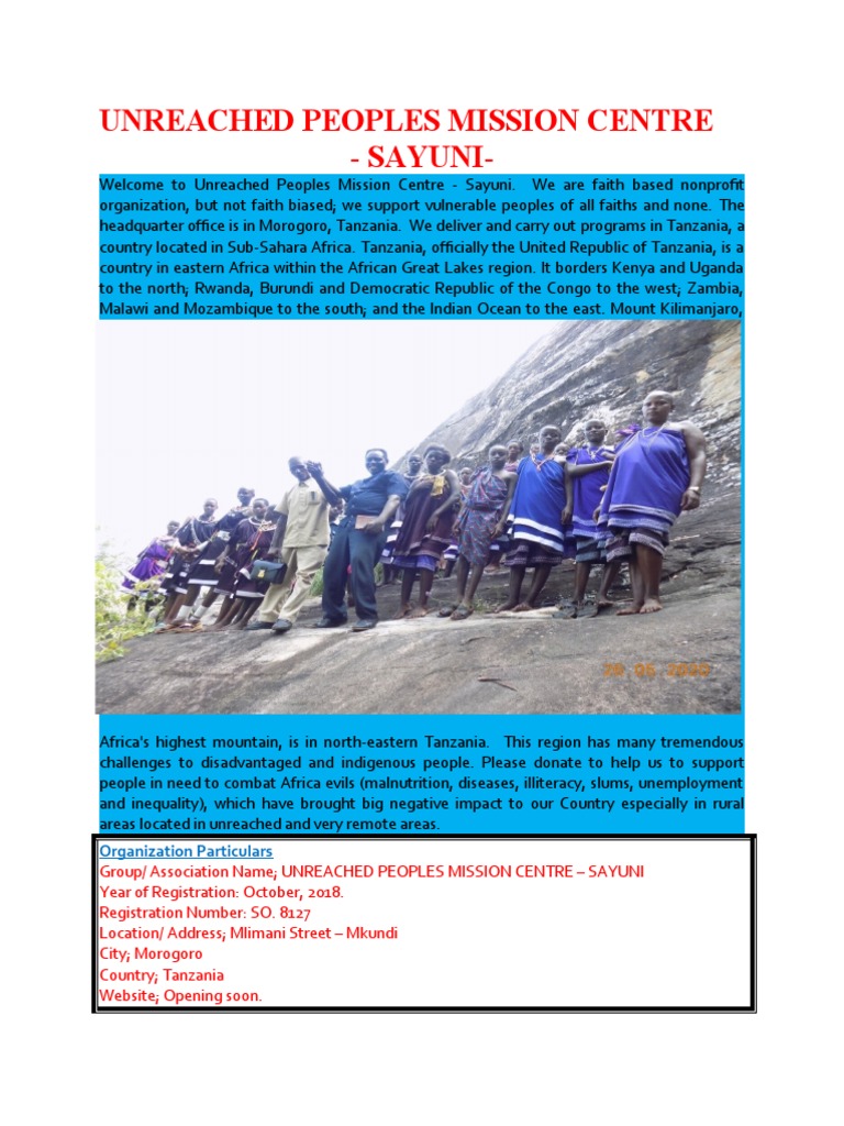 UPM-SAYUNI Description Summary | PDF | Tanzania | Health System
