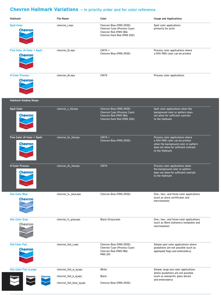 Chevron Logo Guide | PDF | Printing | Vision