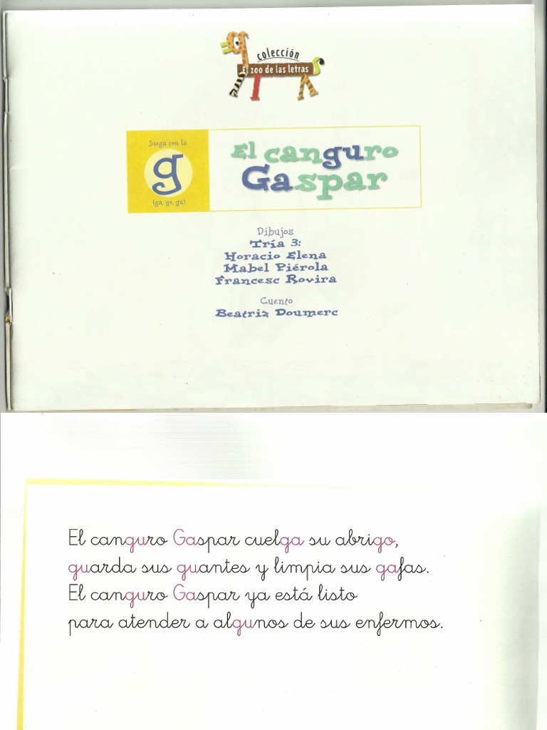 Letra G El Canguro Gaspar PDF | PDF