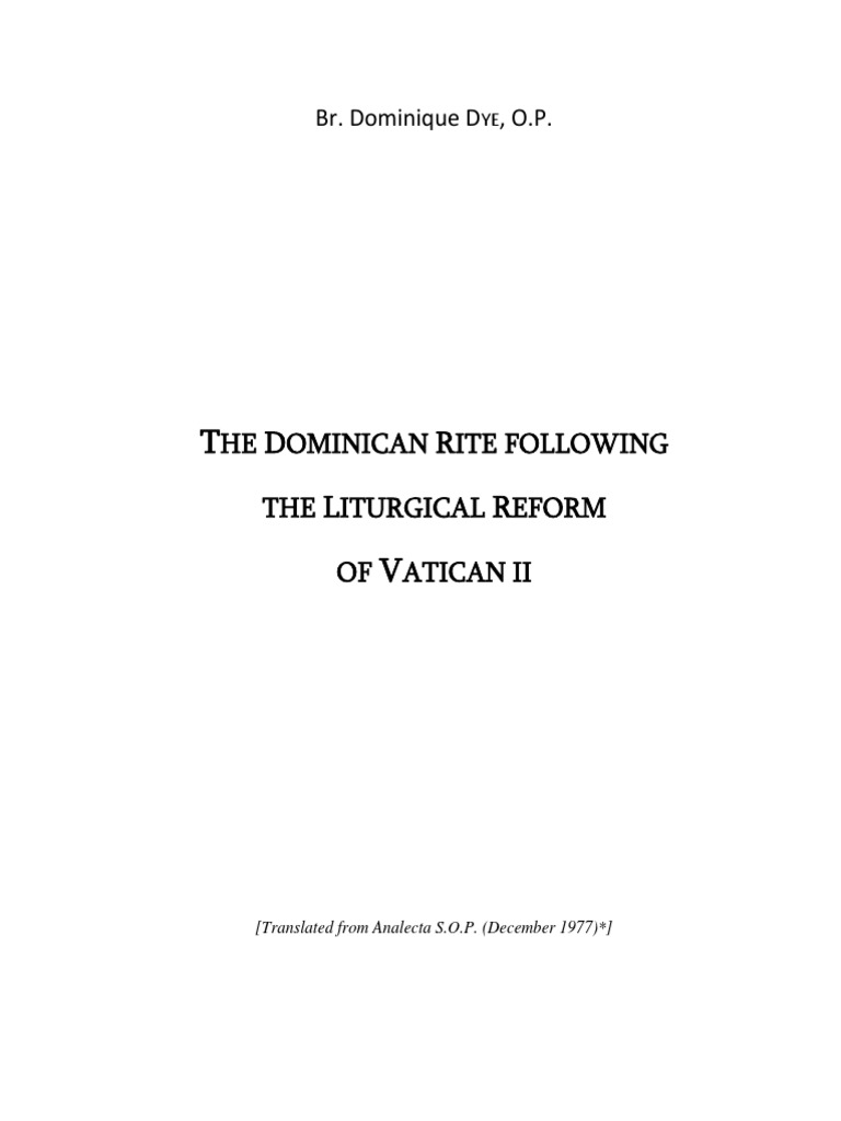 The Dominican Rite 2012 | PDF | Dominican Order | Christian ...