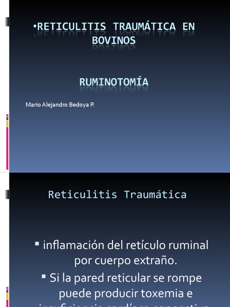 Reticulitis Traumatica | PDF | Especialidades Medicas | Enfermedades y ...