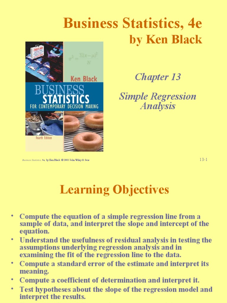 Business Statistics, 4e: by Ken Black | PDF | Dependent And Independent ...