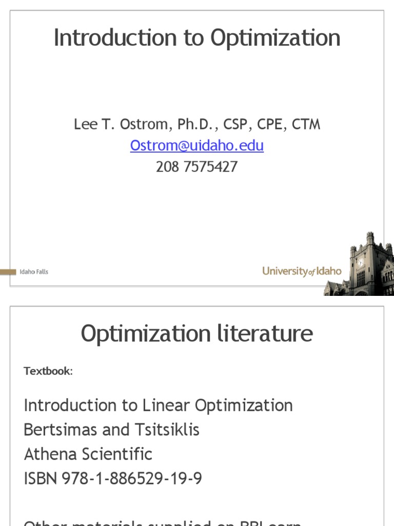 Optimizing Engineering Processes: An Introduction to Linear Programming and Other Optimization ...