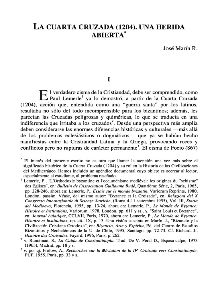 La Cuarta Cruzada | PDF | Cruzadas | imperio Bizantino
