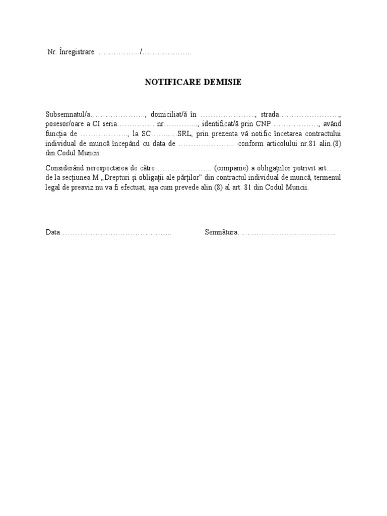 Model Demisie Fara Preaviz | PDF