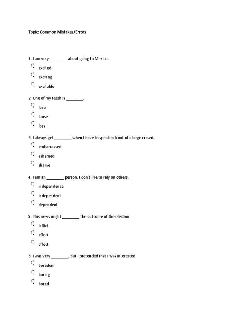 ESL Common Mistakes Guide | PDF