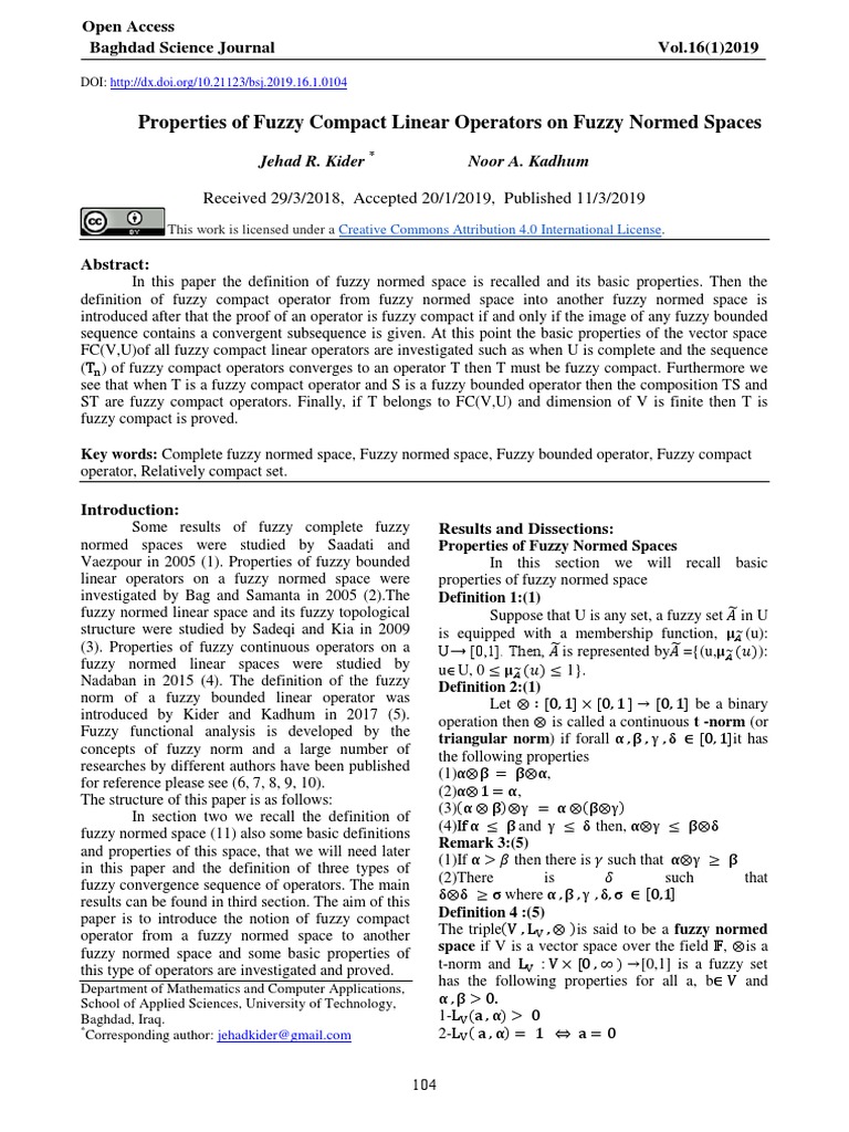 3188-Article Text With Author Names and Affiliation-3854-1-10-20190311 | PDF | Compact Space ...