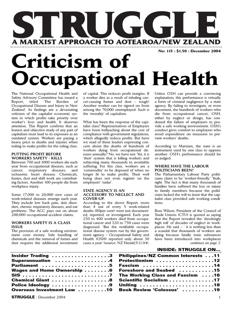 Criticism of Occupational Health: Struggle | PDF | Capitalism ...