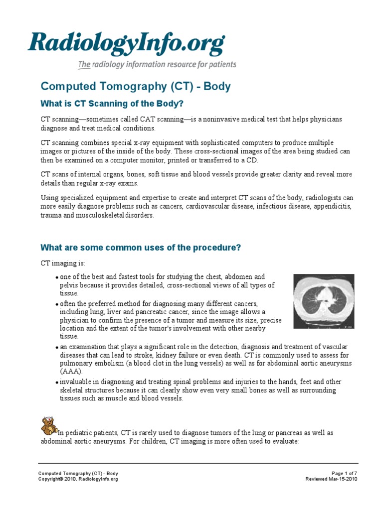 CT Scan | PDF | Ct Scan | Medical Imaging