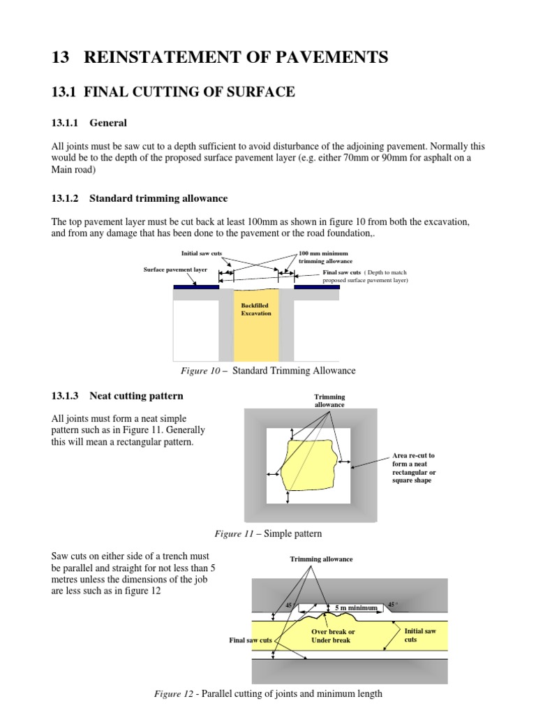 Pavement Reinstatement Guidelines | PDF | Asphalt | Road Surface