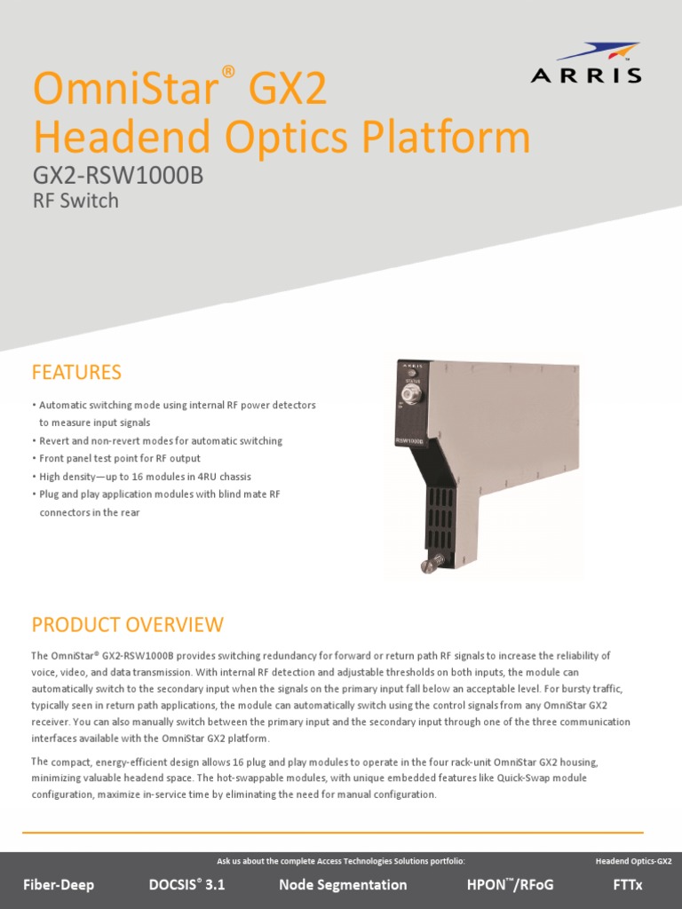 GX2-RSW1000 OmniStar Switch Data Sheet | PDF | Information And ...