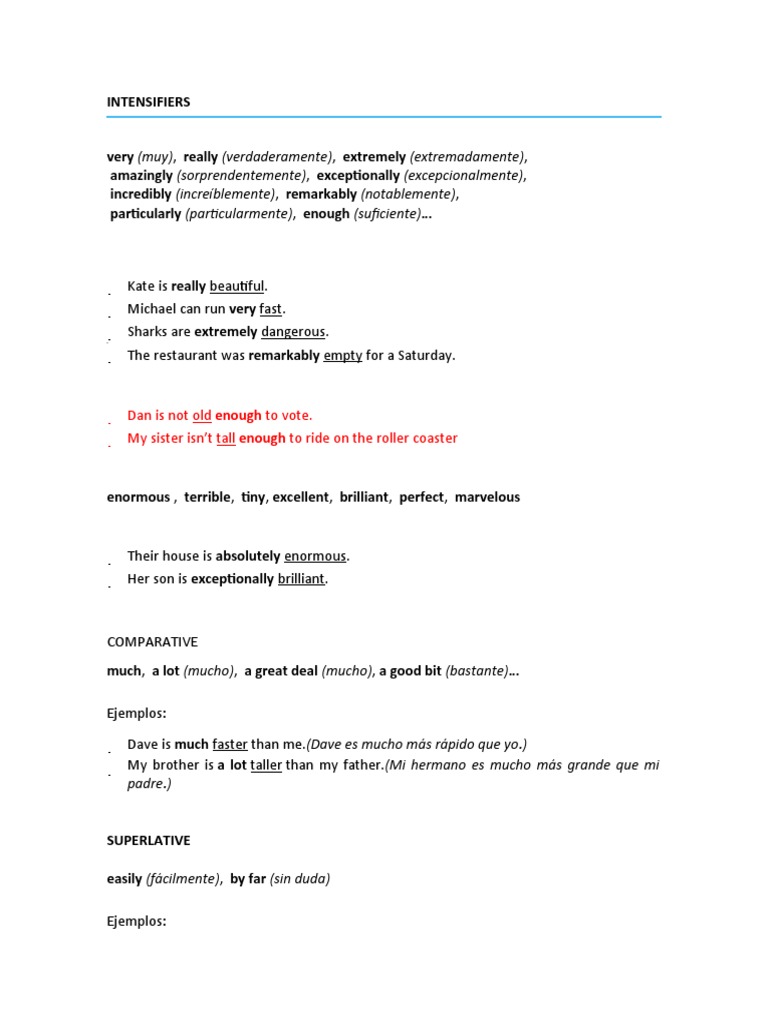 Intensifiers and Mitigators | PDF | Home & Garden