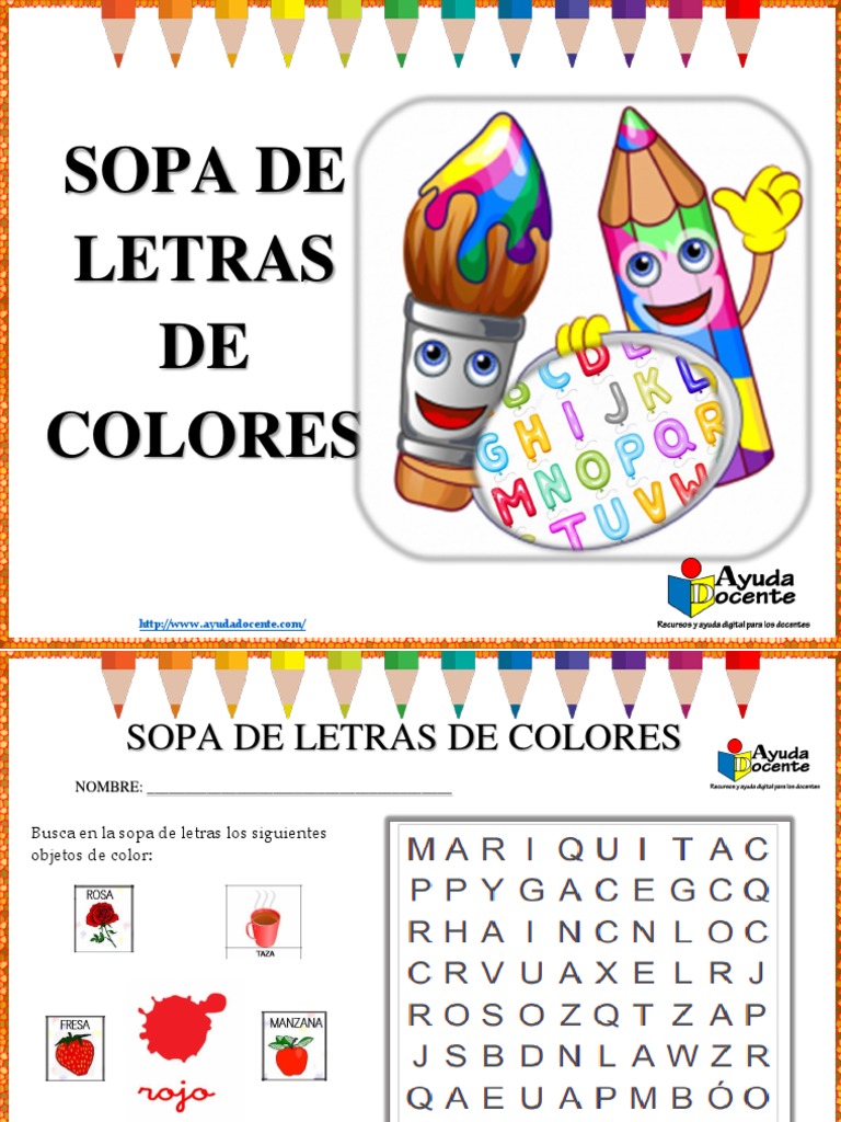Sopa de Letras de Colores | PDF