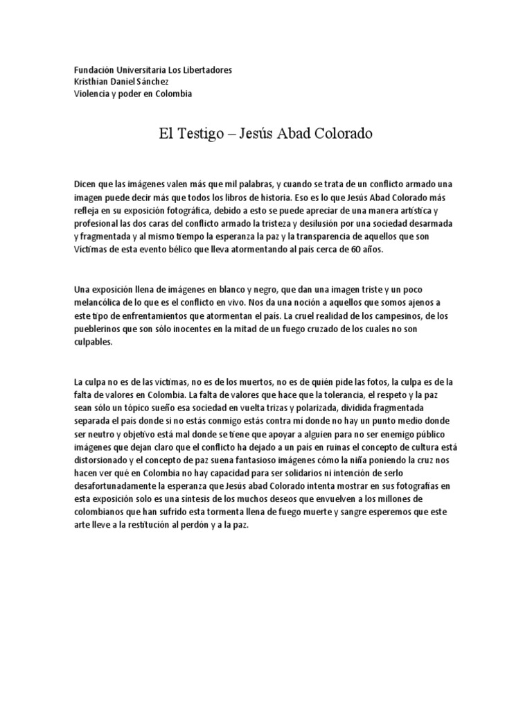 El Testigo - Exposición | PDF