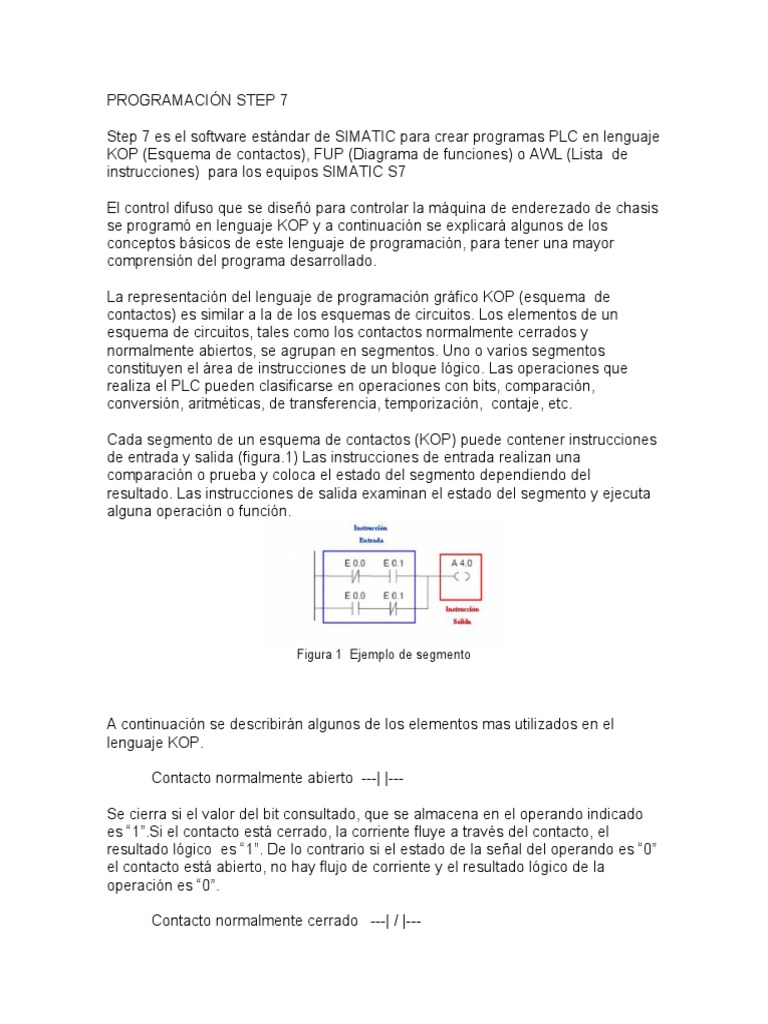 Programación Step 7 | PDF | Lenguaje de programación | Controlador ...