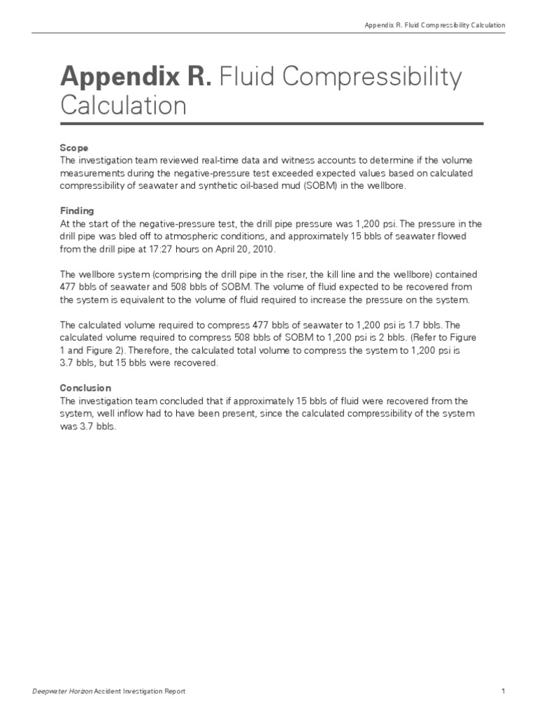 Appendix R. Fluid Compressibility Calculation | PDF