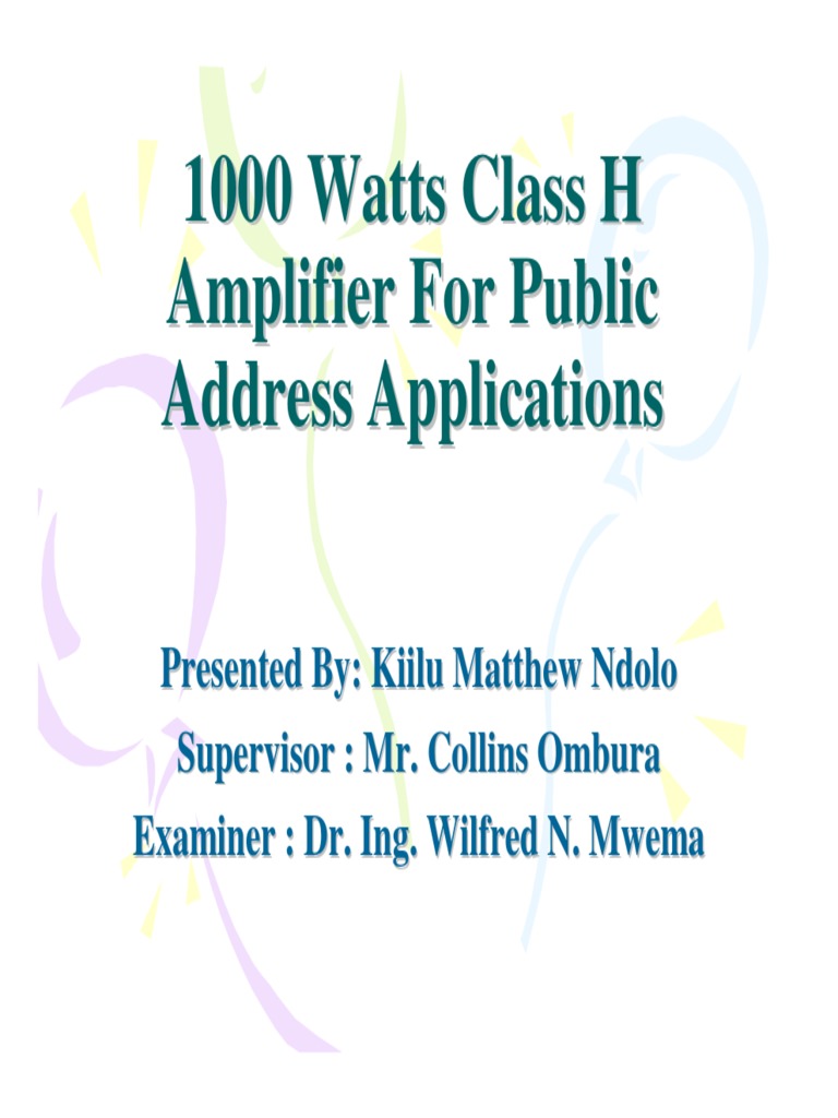 1000W Class H Amplifier for PA Systems | PDF | Amplifier | Electrical ...